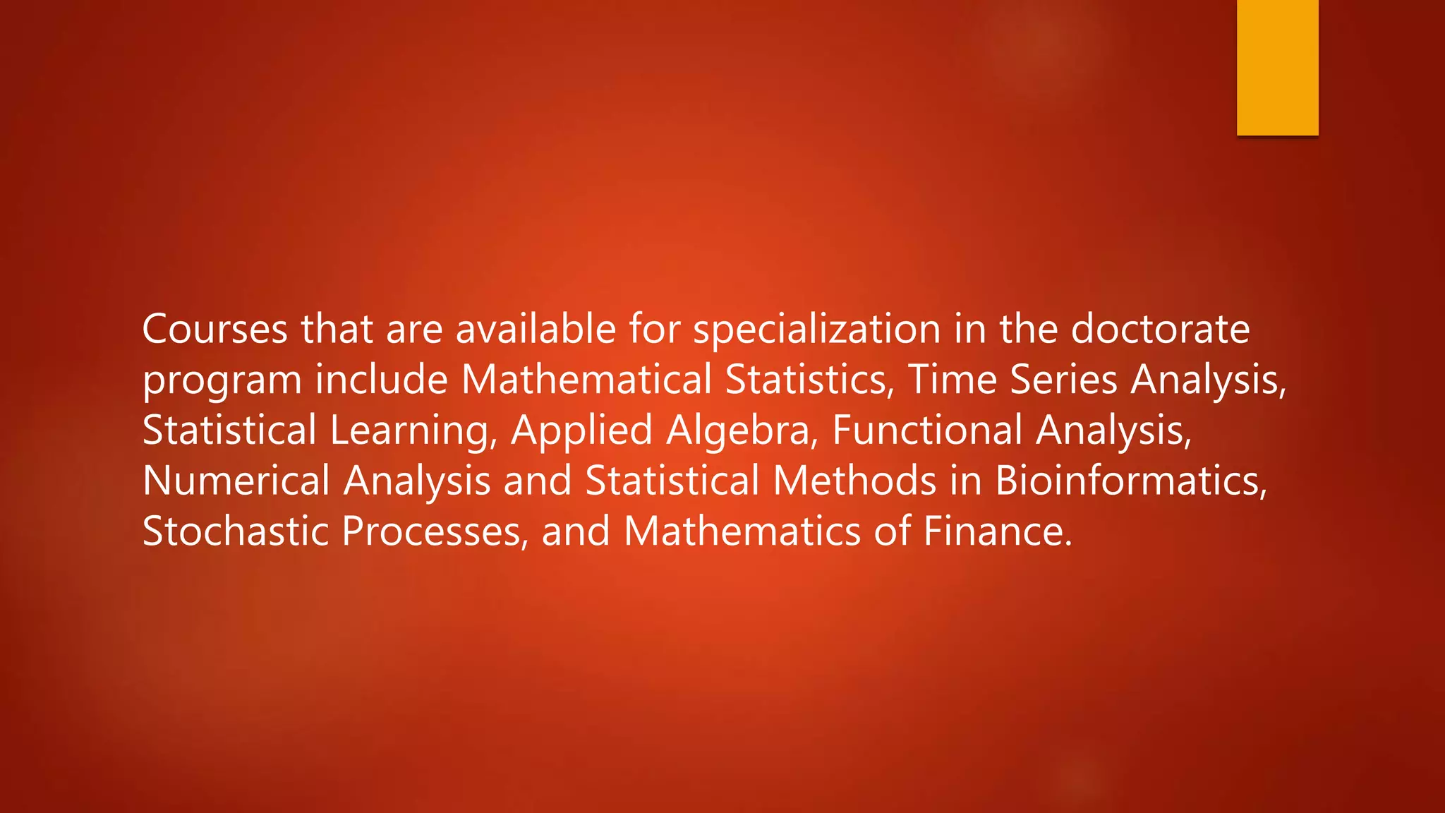Doctorate in mathematics & statistics | PPTX