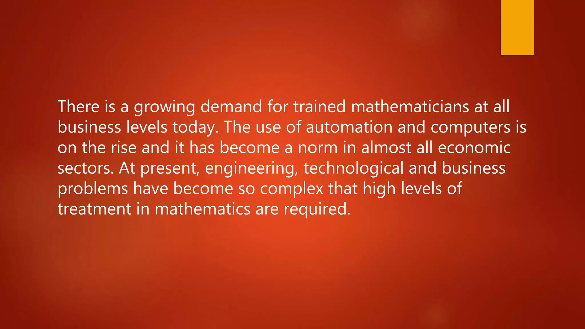 Doctorate in mathematics & statistics | PPTX