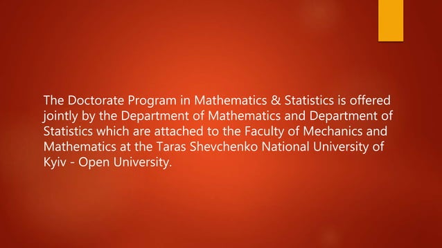 Doctorate in mathematics & statistics | PPT