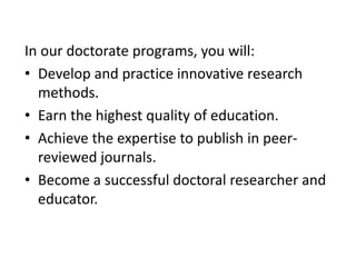 Doctorate in project management at university switzerland | PPT