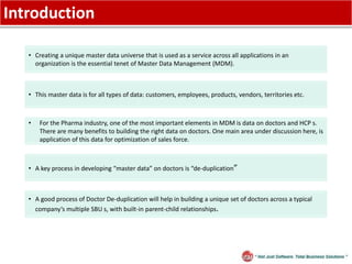 Doctor data de-duplication and profiling | PPT