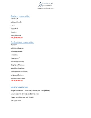 DRX IN UAE - DOCTOR REGISTRATION FORM | DOCX