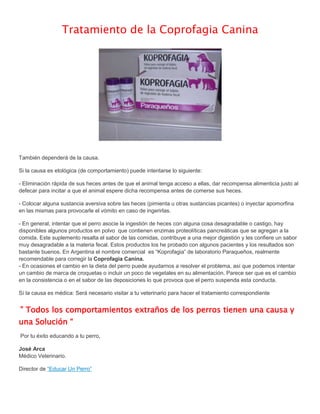 El Cachorro Superará El Comer Caca