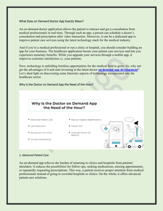 Doctor On Demand App Development-Tech Stack Cost Features Etc.pdf