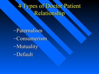 Doctor patient relationship | PPT