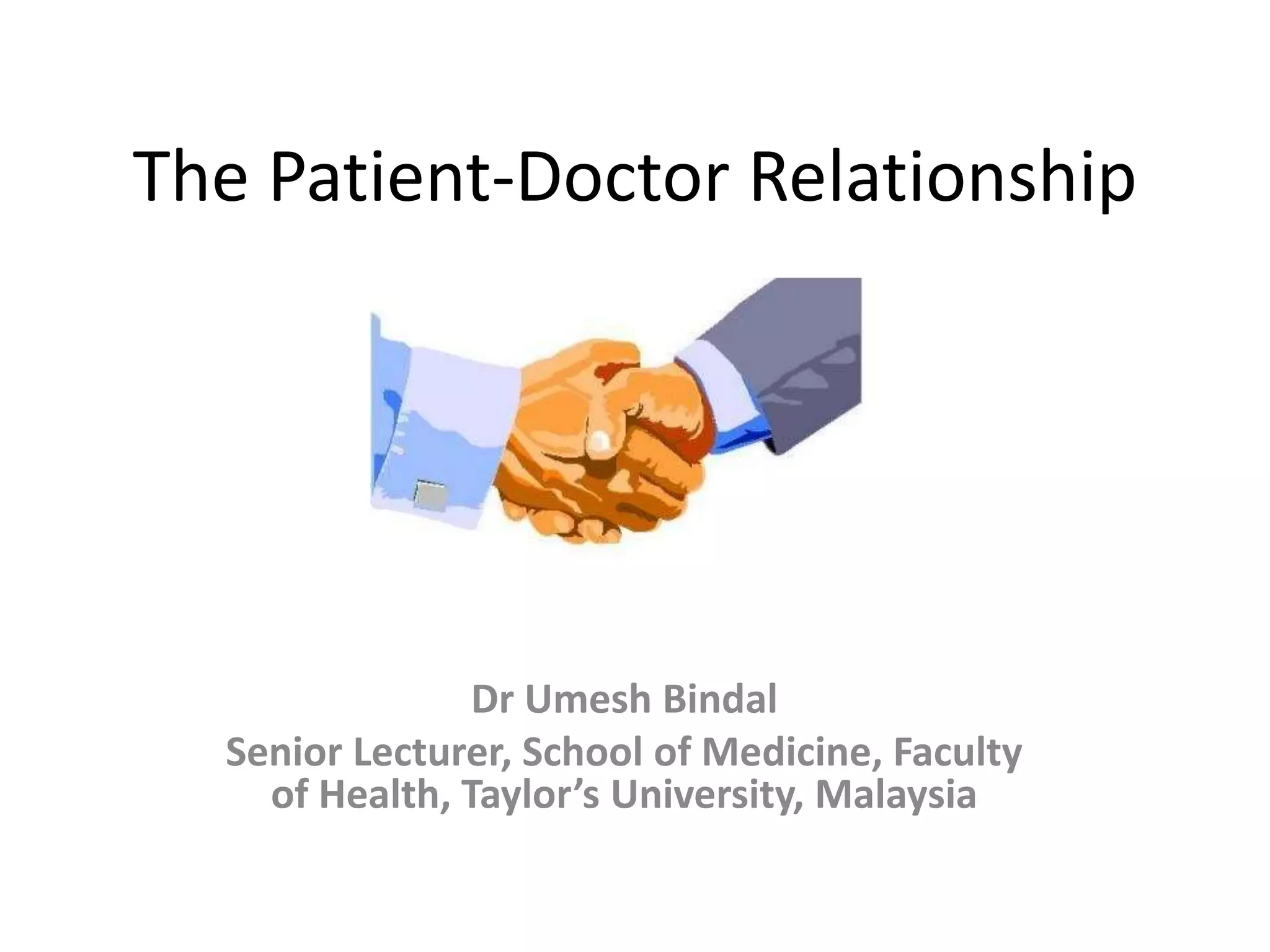 Doctor patient relationship | PPTX