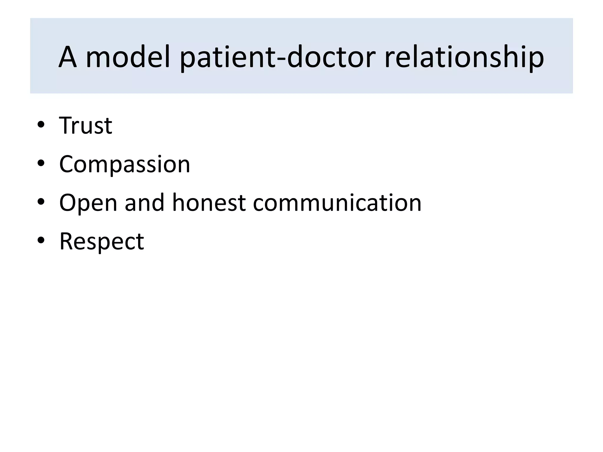 Doctor patient relationship | PPTX