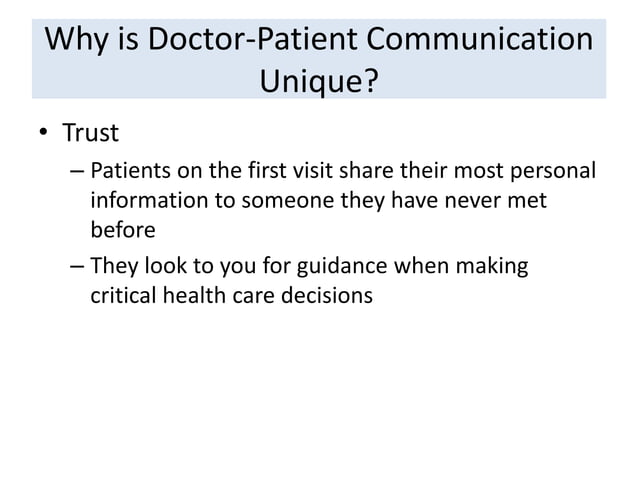 Doctor patient relationship | PPTX
