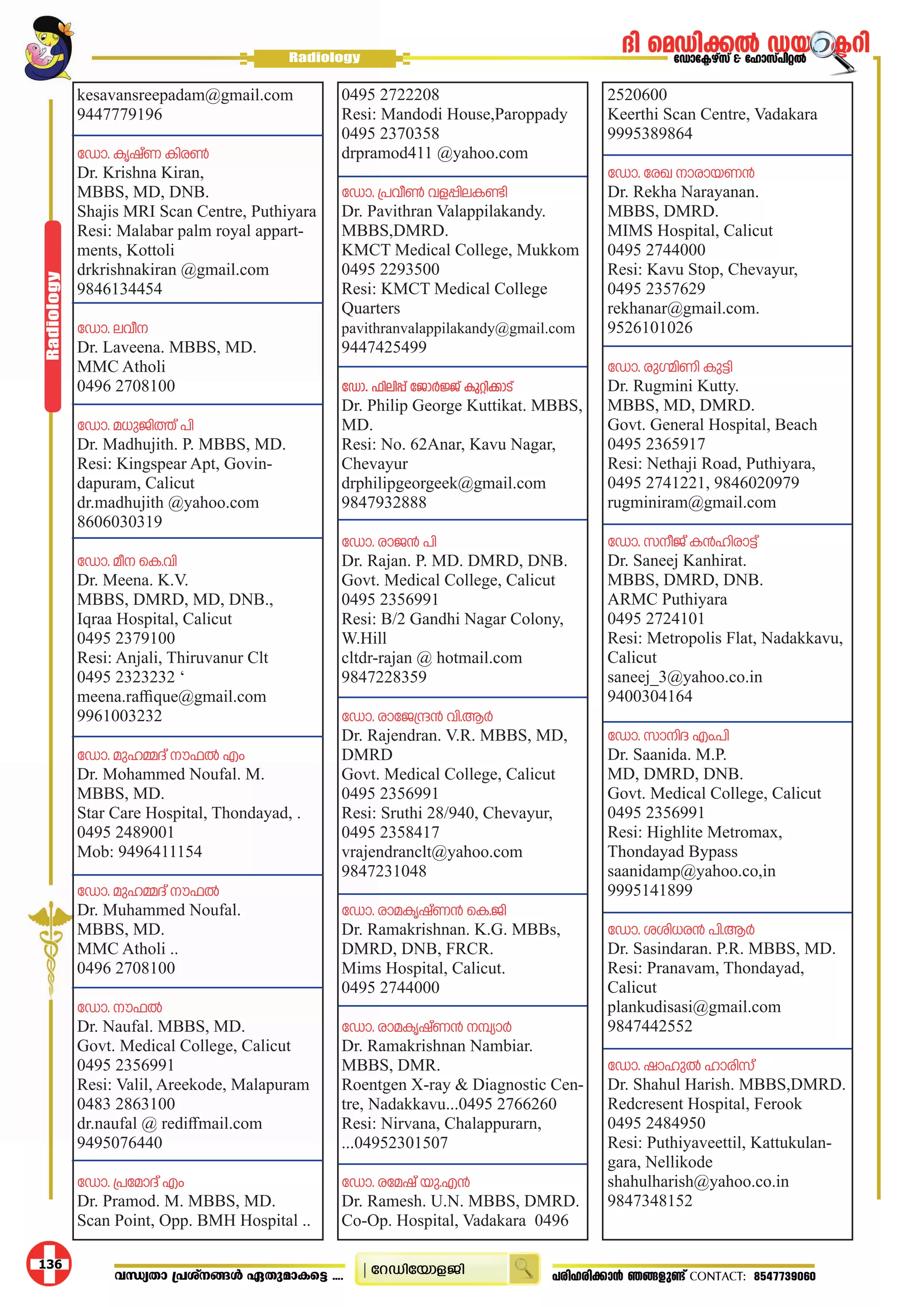 Doctors directory calicut dt. | PDF