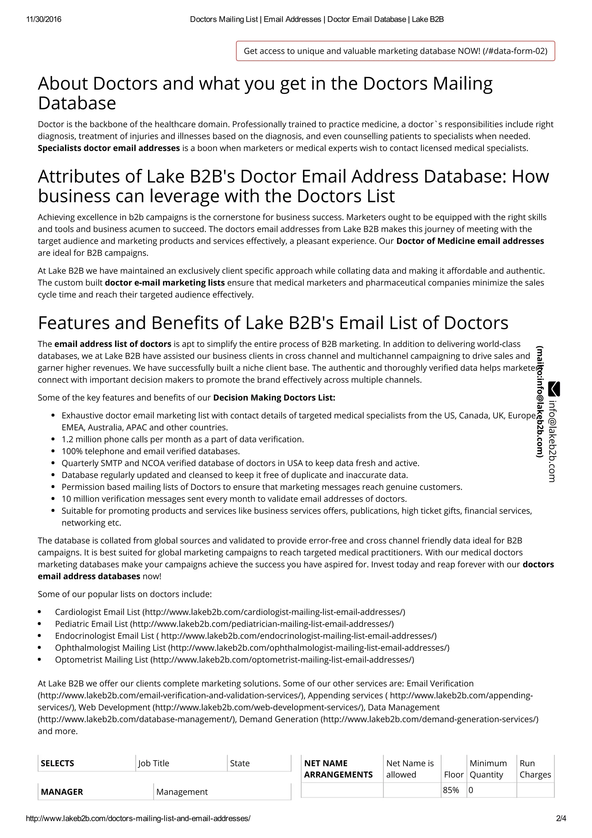 Doctor mailing database | PDF