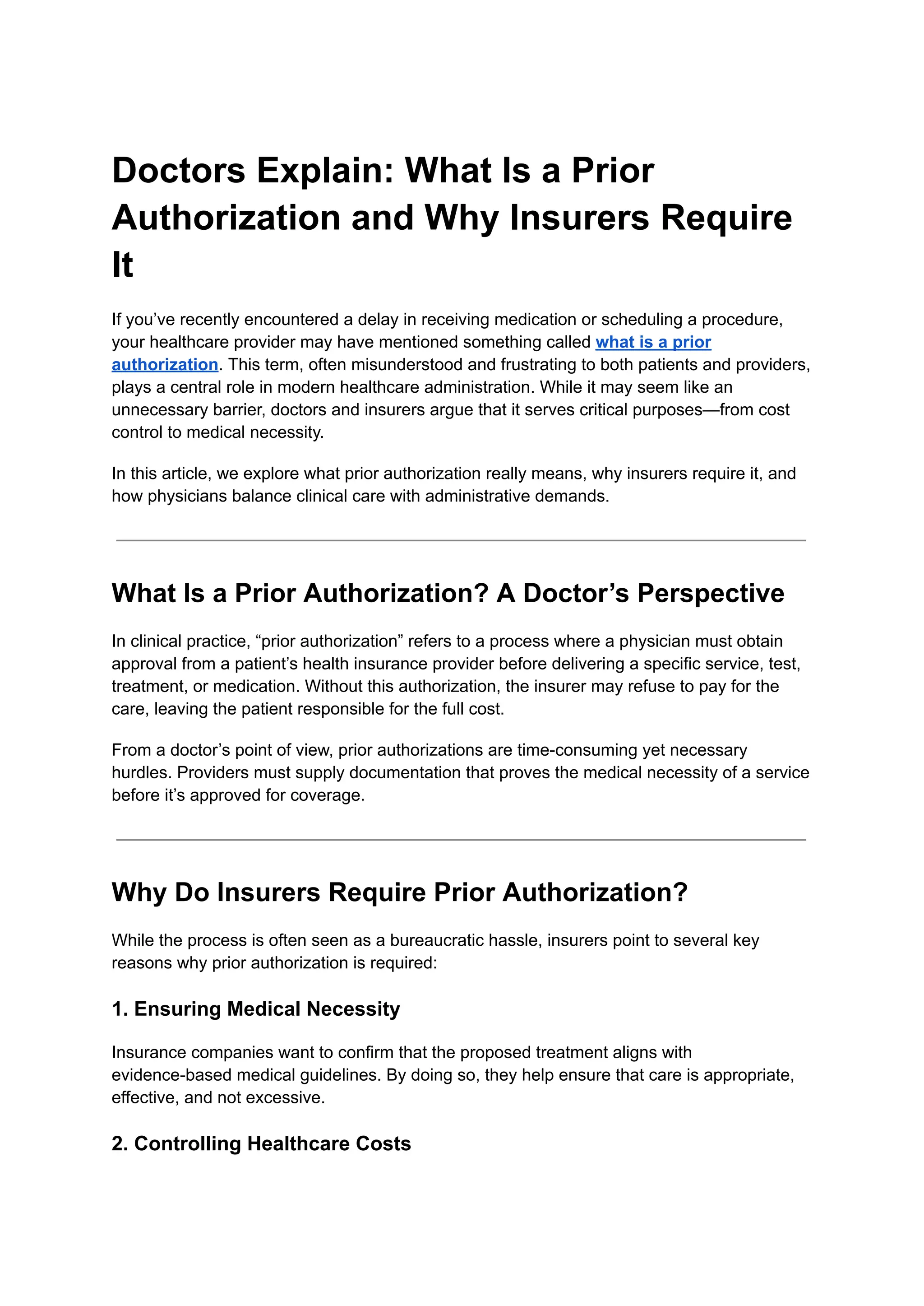 Doctors Explain_ What Is a Prior Authorization and Why Insurers Require ...