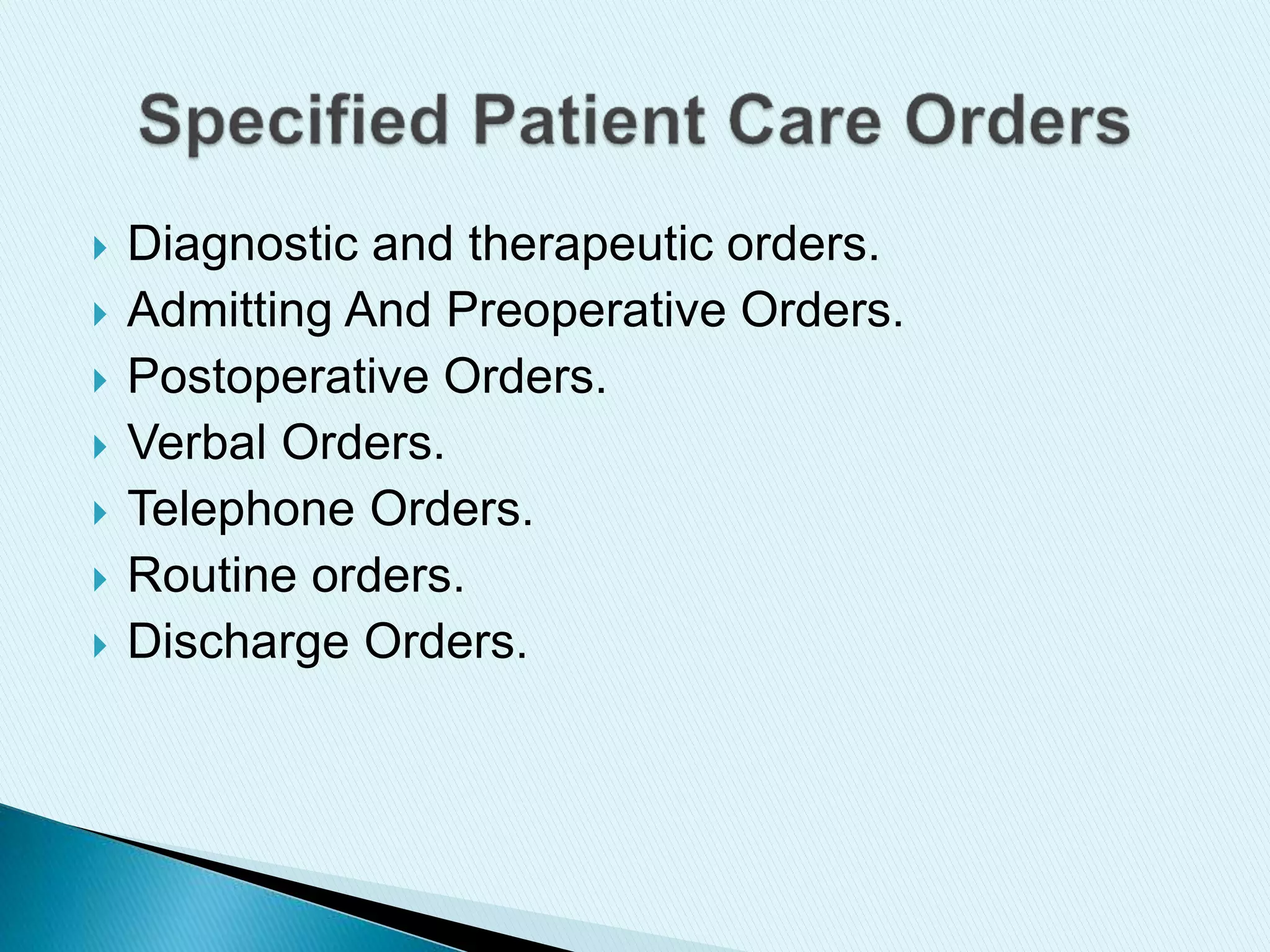 Doctors order sheet | PPTX