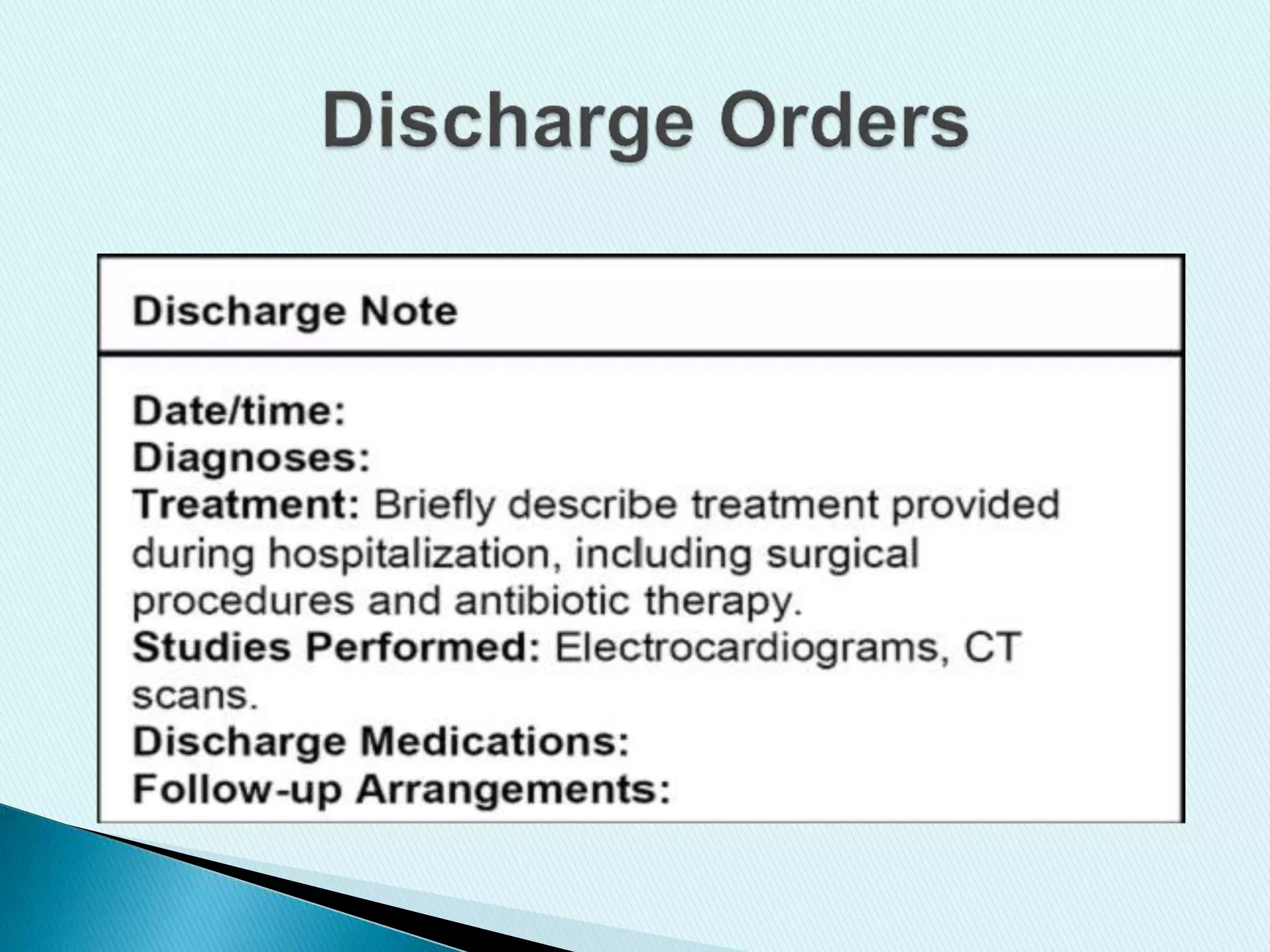 Doctors order sheet | PPTX