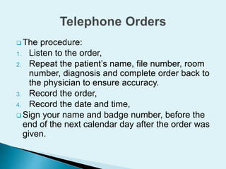 Doctors order sheet | PPTX