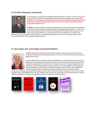 Doctors scientists and_nutritionists_on_kangen_water-2 | PDF
