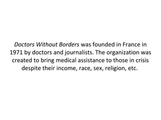 Doctors without borders | ODP | Infectious Diseases | Diseases and ...