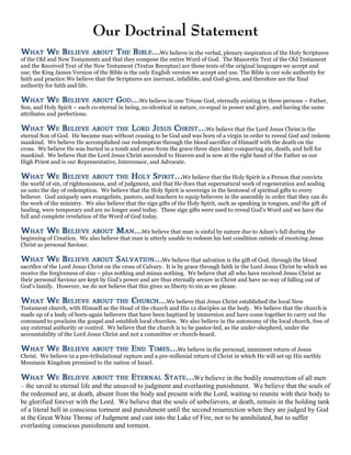 Doctrinal Statement | PDF | Christianity | Religion & Spirituality