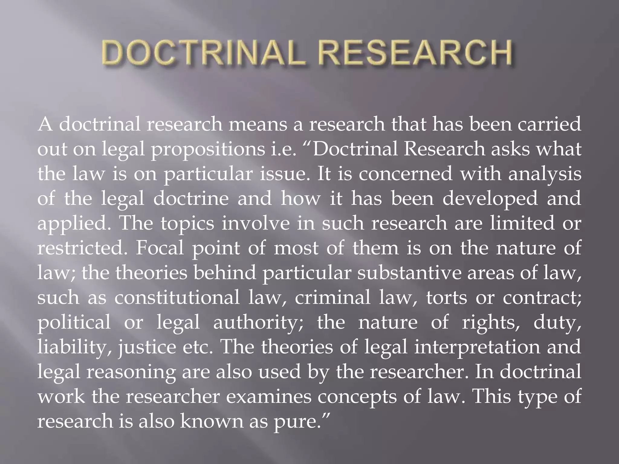 Doctrinal and empirical research | PPTX