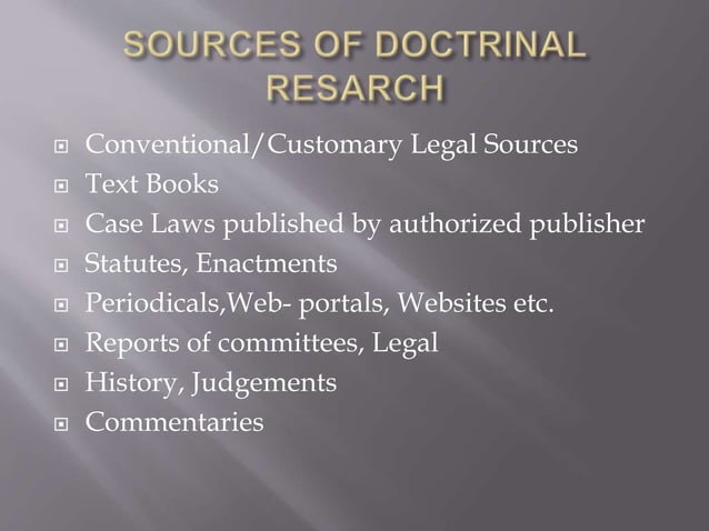 Doctrinal and empirical research | PPTX | Law