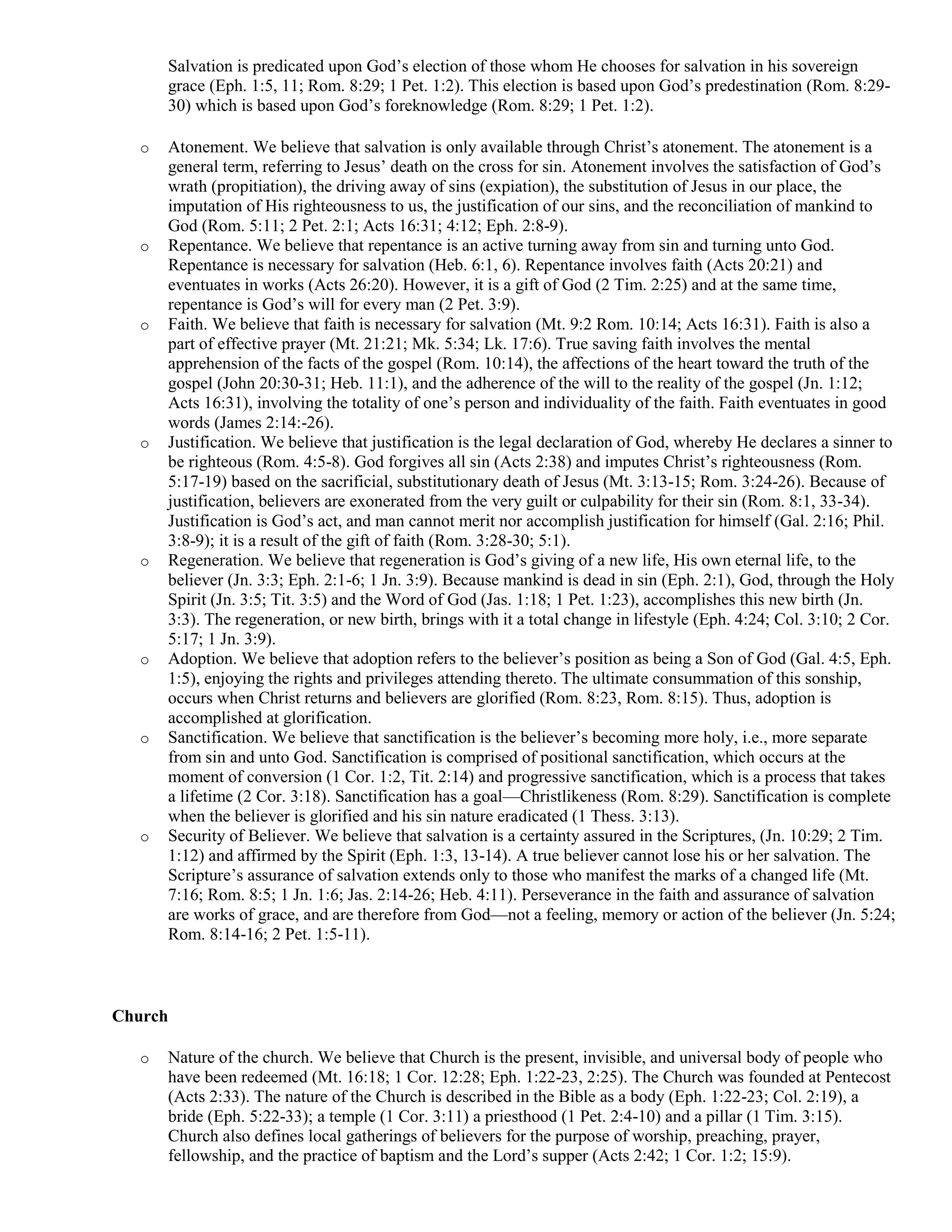 Doctrinal statement | PDF