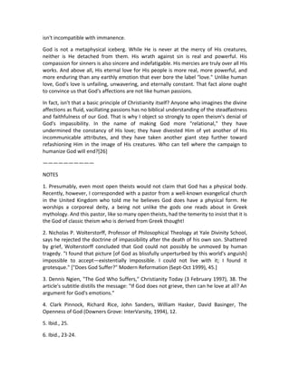 Doctrinal study of impassivity of god | RTF