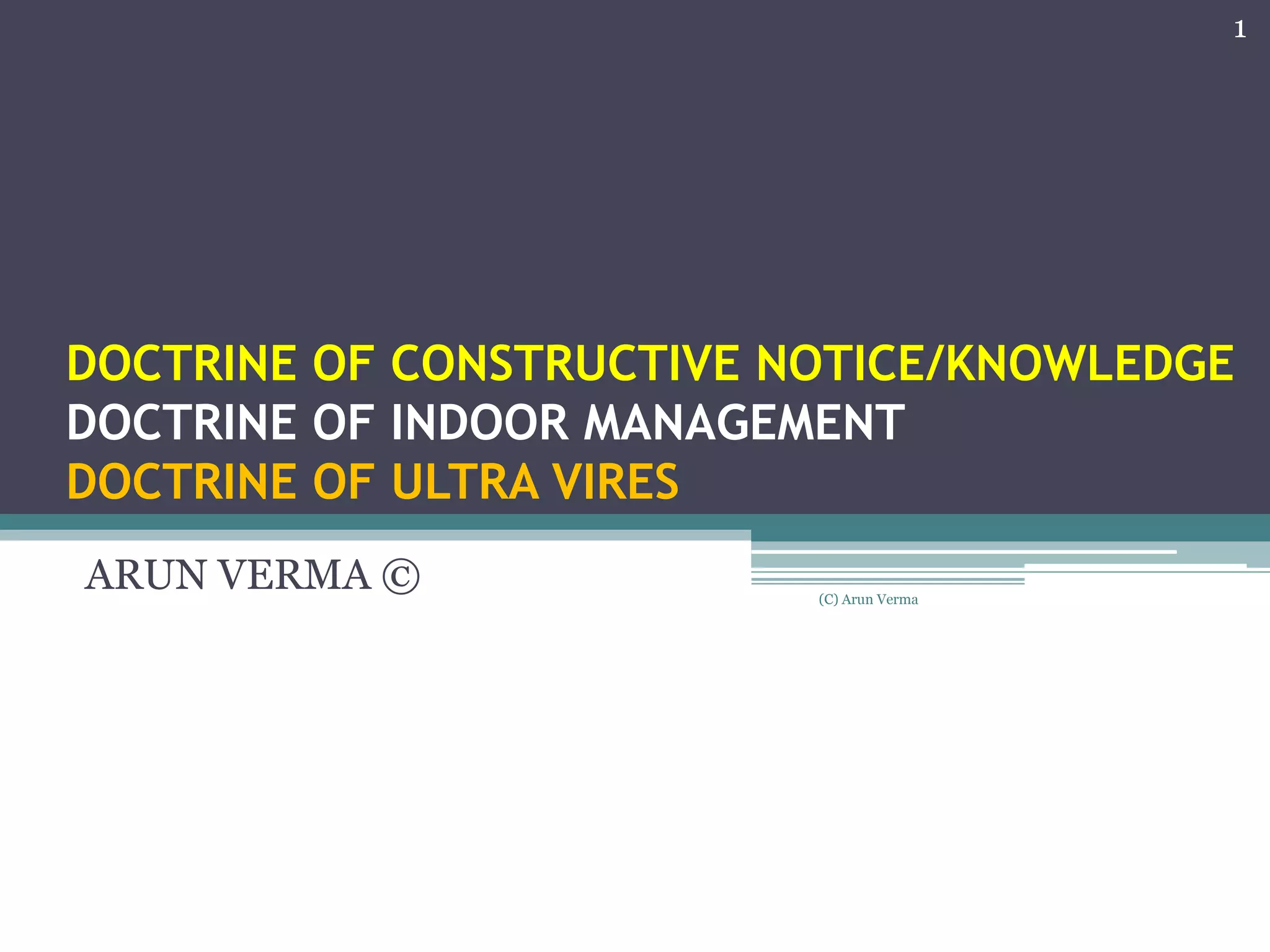 Doctrine of constructive notice | PPTX