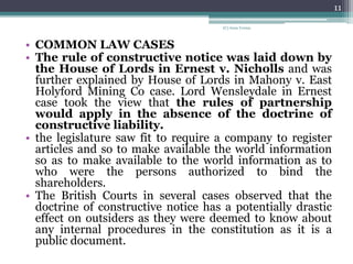 Doctrine of constructive notice | PPTX