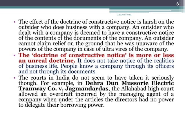 Doctrine of constructive notice | PPTX