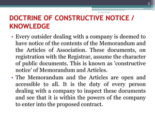 Doctrine of constructive notice | PPT