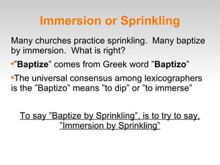 Doctrine of Baptism - Part 1 | PPT