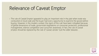 Doctrine of caveat emptor | PPTX
