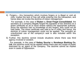 Doctrine of constructive notice ppt | PPTX