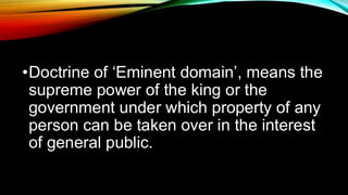 Doctrine of Eminent Domain Share Document PPT | PPT