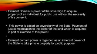 Doctrine of Eminent Domain Share Document PPT | PDF