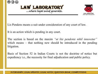 Doctrine of Lis Pendens | PPTX