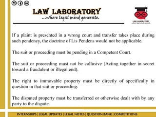 Doctrine of Lis Pendens | PPTX