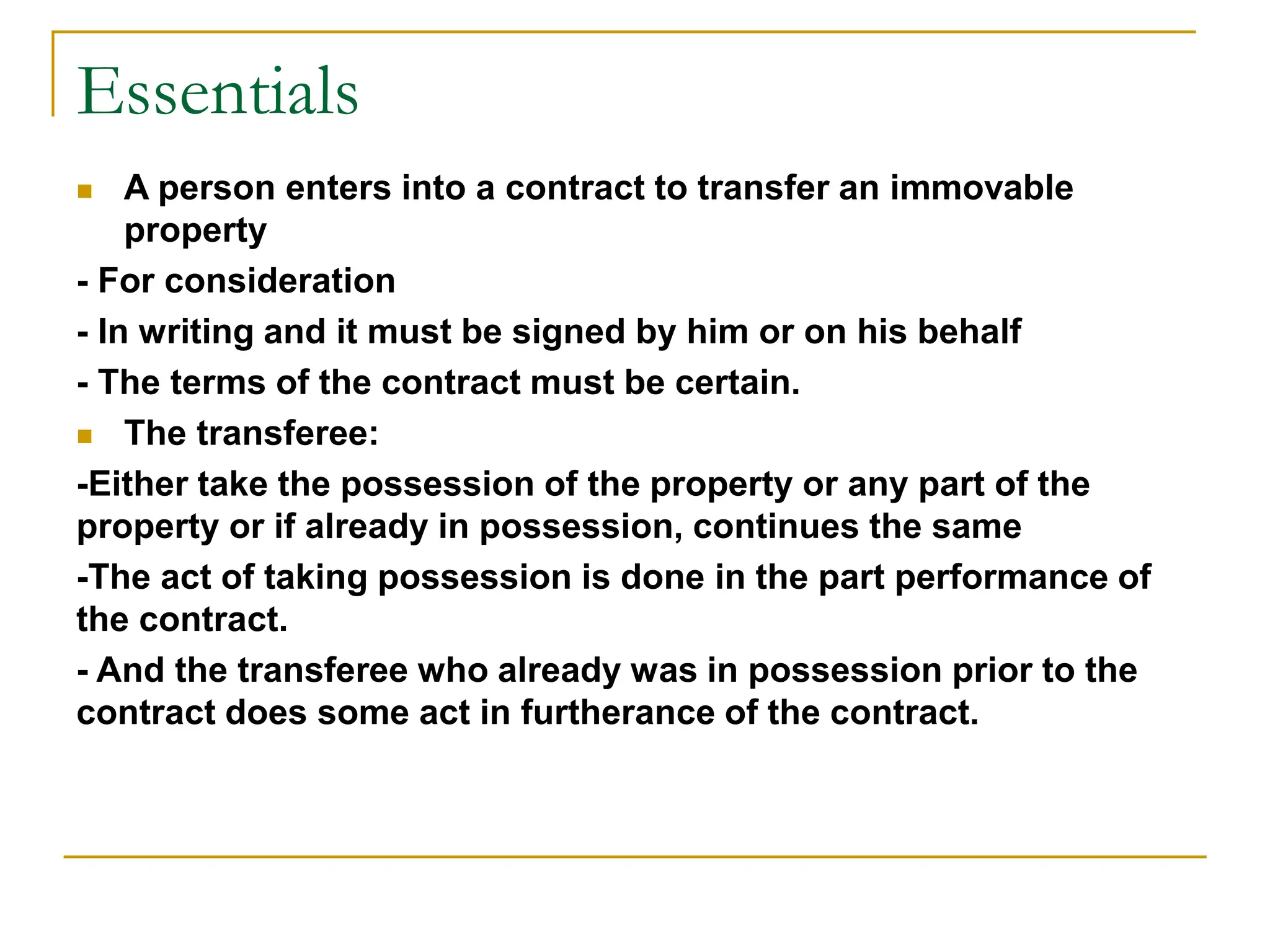 Doctrine of Part-Performance.ddddddddddppt | PPT