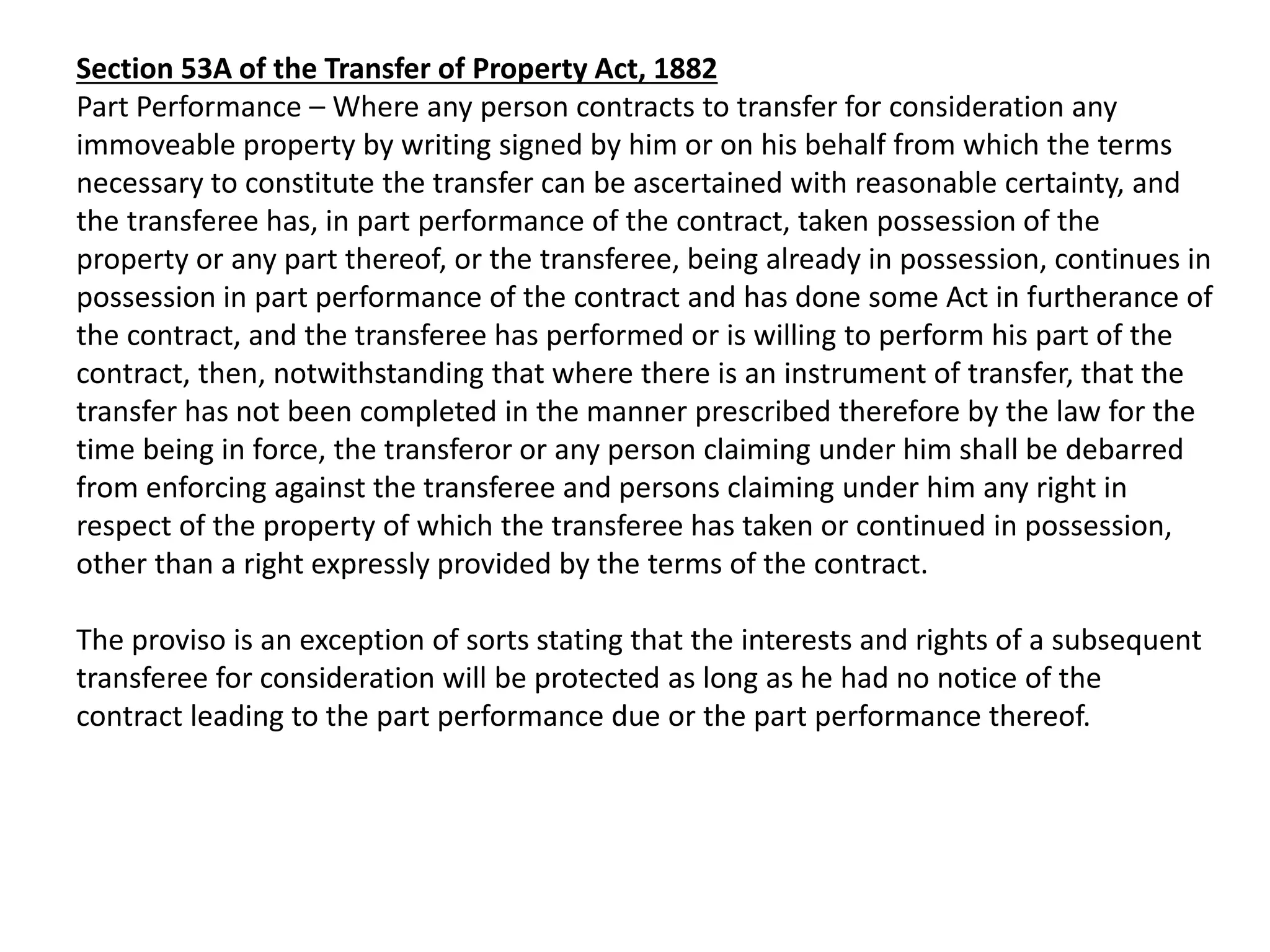 Doctrine of Part Performance in Transfer of property.pptx
