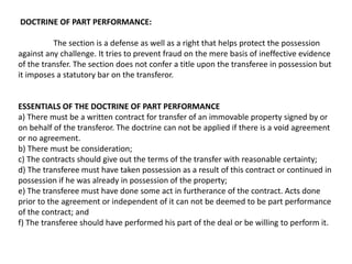 Doctrine of Part Performance in Transfer of property.pptx