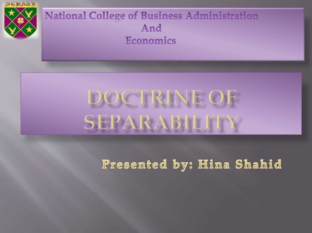 Doctrine of separability | PPT