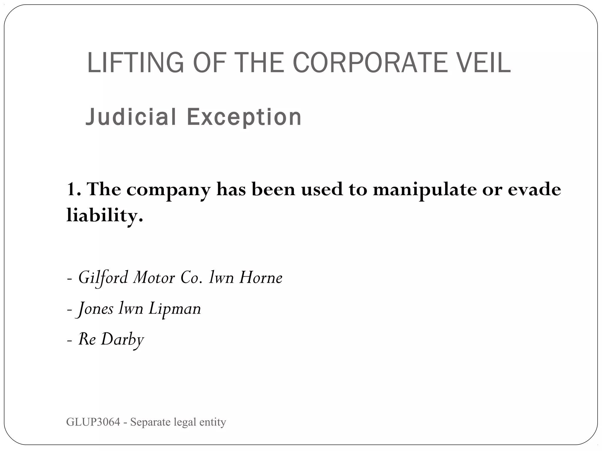 Doctrine of separate_legal_entity company law | PPT Doctrine of separate_legal_entity company law | PPT