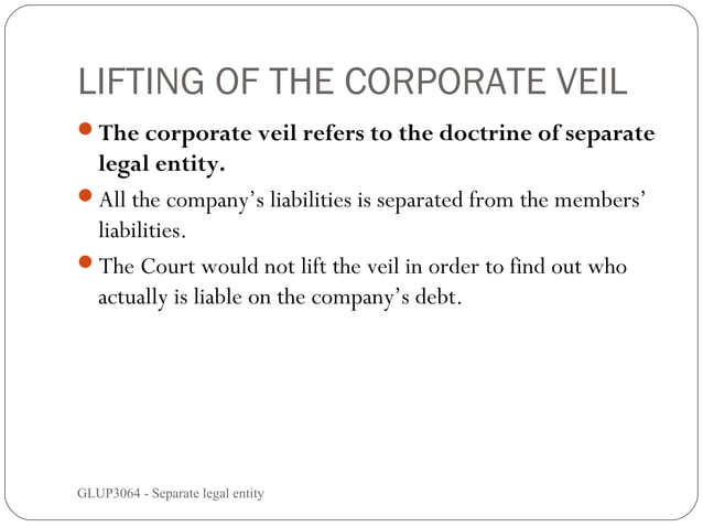 Doctrine of separate_legal_entity company law | PPT | Business ...
