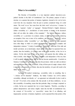 Doctrine of Severability in Law | DOCX
