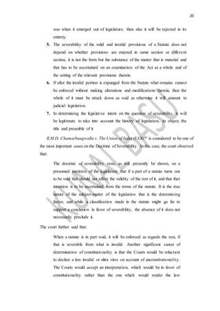 Doctrine of Severability in Law | DOCX