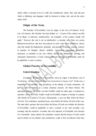 Doctrine of Severability in Law | DOCX