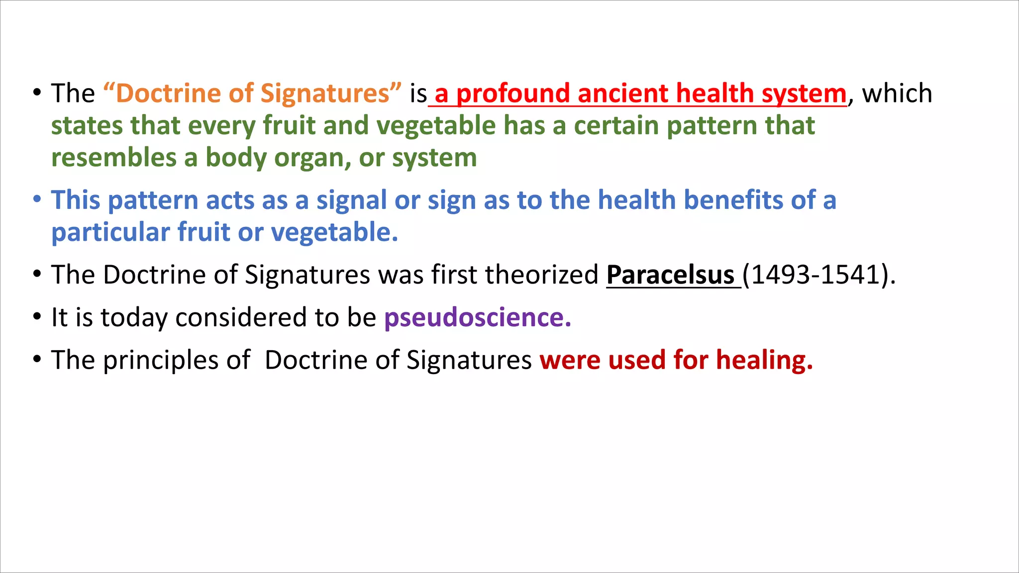 Doctrine of signature and Homoeopathy 15.5.21