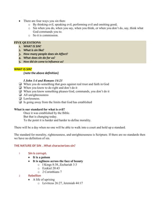 Doctrine Of Sin Outline 09 23 09 | DOCX