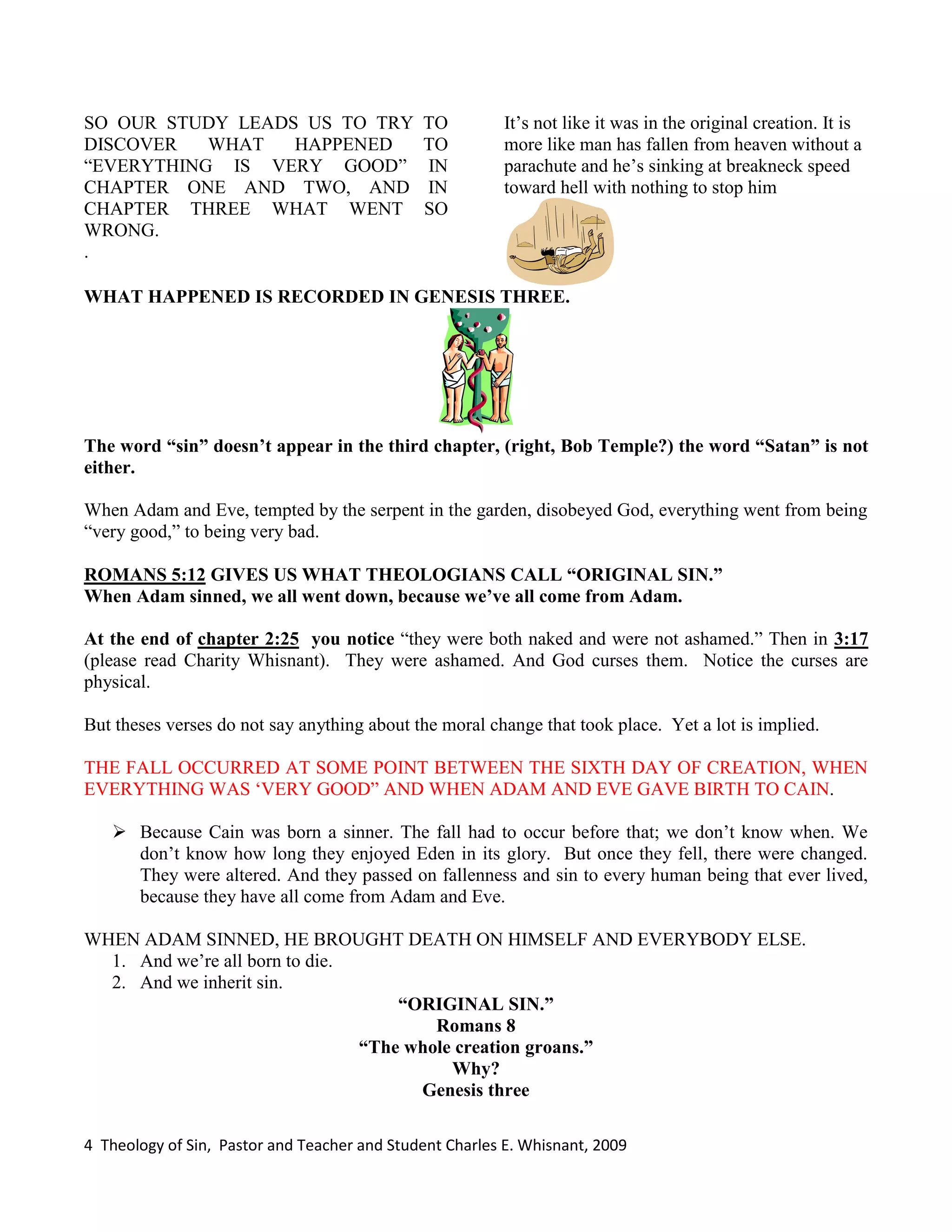 Doctrine Of Sin Outline Cew | DOCX | Christianity | Religion & Spirituality