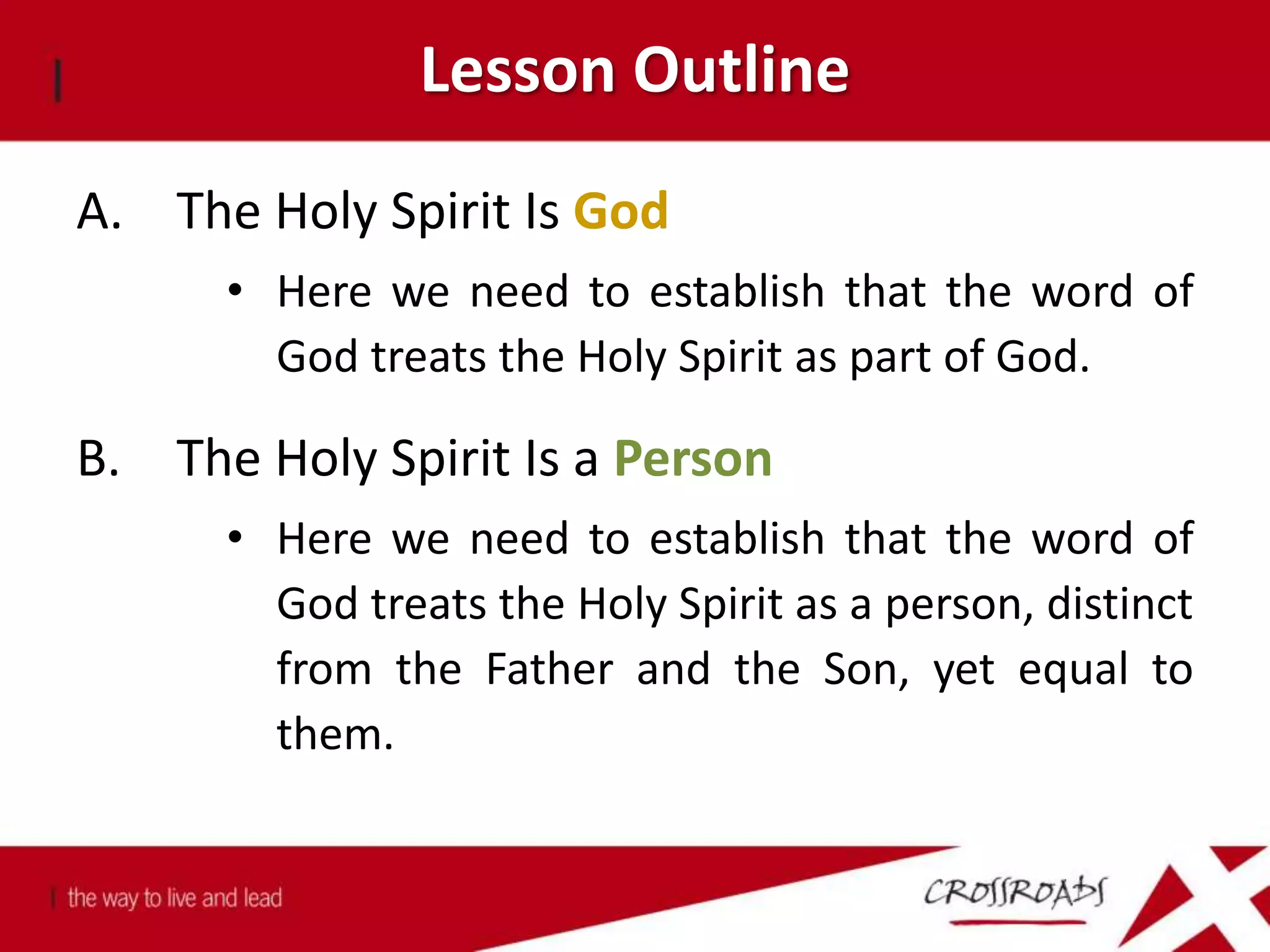 Doctrine of the Holy Spirit 1 | PPTX