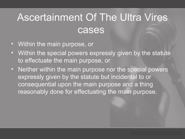 Doctrine of ultravires | PPT | Law